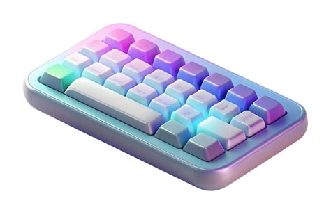 Modern Flat Keyboard Concept With Holographic Shortcuts Floating Above