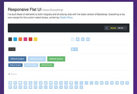 Responsive Flat Ui Kit Html Freebiesbug