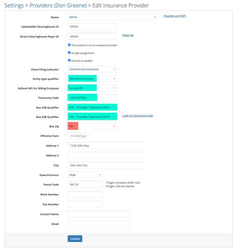 taxonomy codes therapymate