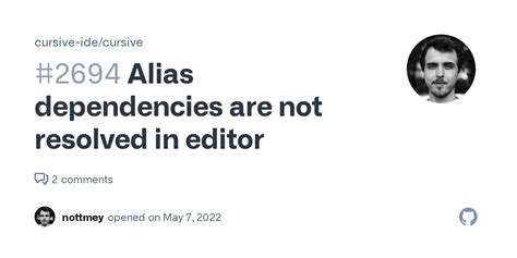 Alias Dependencies Are Not Resolved In Editor Issue Cursive Ide Cursive GitHub