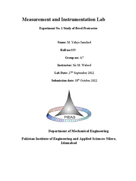 Measurement And Instrumentation Lab Report 1 Pdf Metrology