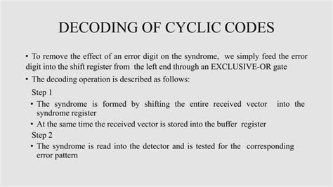 digital communication encoding and decoding of cyclic code pptx