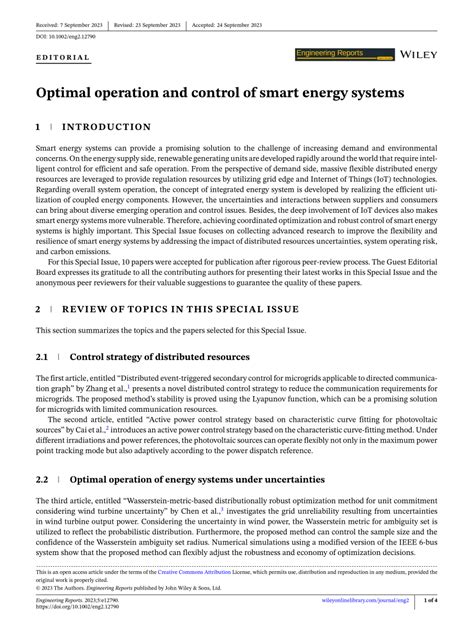Pdf Optimal Operation And Control Of Smart Energy Systems
