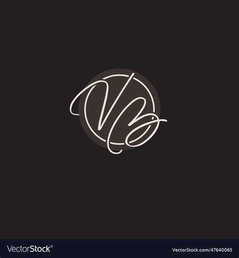 Initials Vb Logo Monogram With Simple Circle Line Vector Image