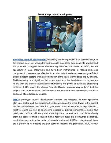 Ppt Prototype Product Development Indq Powerpoint Presentation
