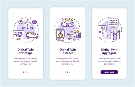 Premium Vector Digital Twin Types Onboarding Mobile App Page Screen Automation Prototype