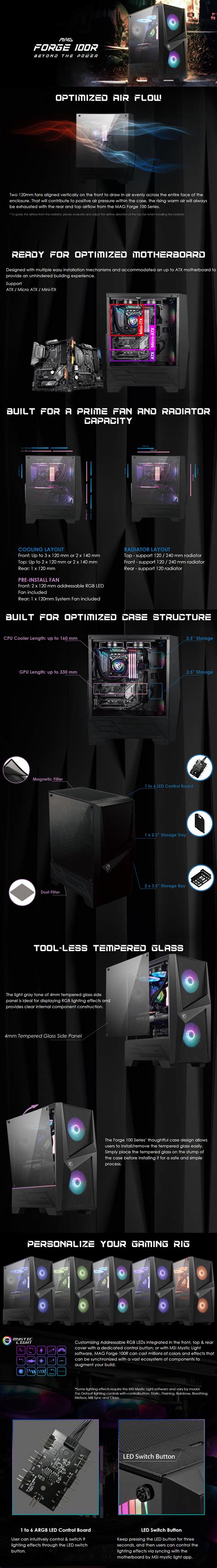 Msi Mag Forge R Rgb Tg Mid Tower Atx Case Mag Forge R Umart Com Au