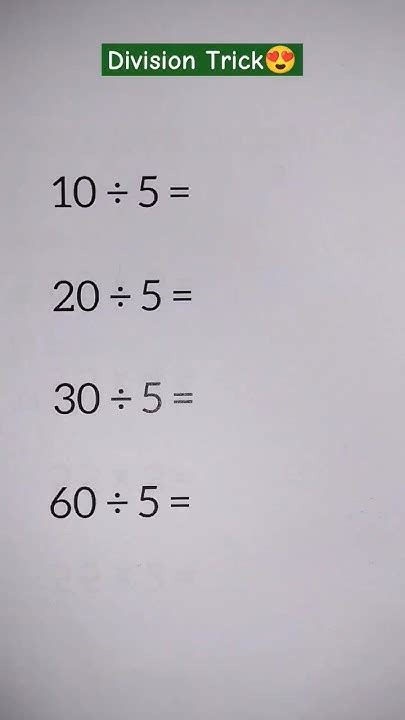 Amazing Division Trick😍 Mathstricks Shortsfeed Shorts Youtube