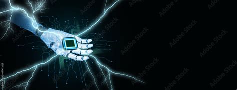 Computing Power Technology And Performance Concept Super Powerful Cpu Or Microchip In The Hand