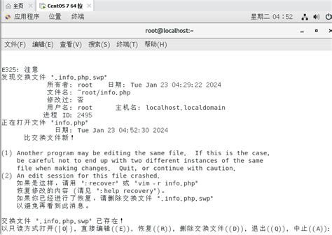 vim编辑文件提示e325attention存在交换文件 swp e325 attention found a swap file by