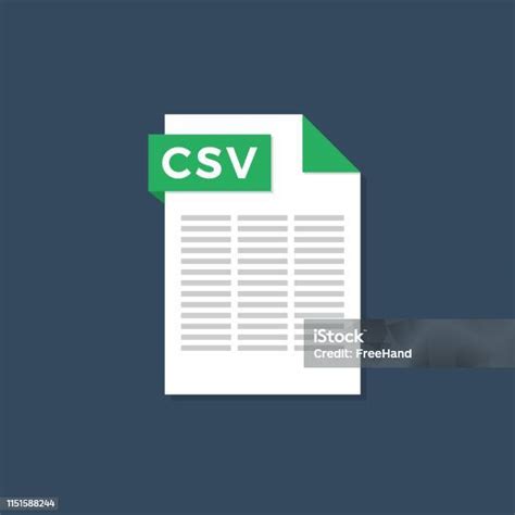 Csv 파일 형식 플랫 아이콘입니다 벡터 일러스트입니다 0명에 대한 스톡 벡터 아트 및 기타 이미지 0명 누름 버튼