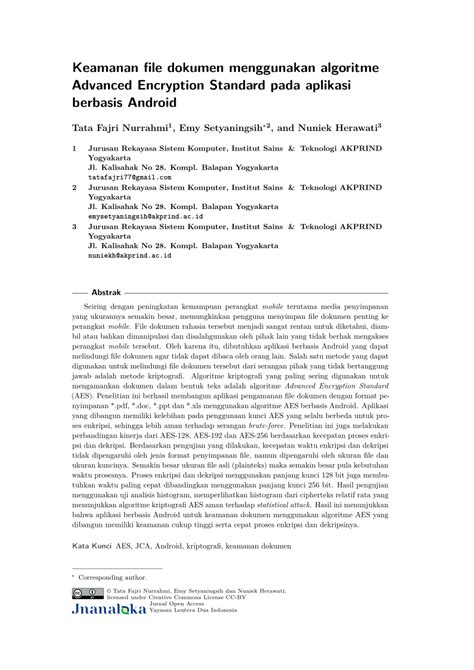pdf keamanan file dokumen menggunakan algoritme advanced encryption