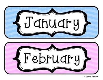 Months Of The Year Calendar Headers By Beached Bum Teacher TpT