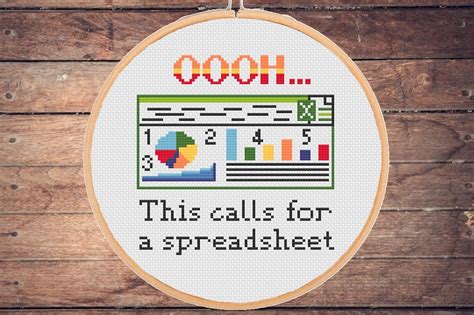 Funny Office Cross Stitch Pattern This Calls for a Spreadsheet Spreadsheet Excel Data Analyst ...