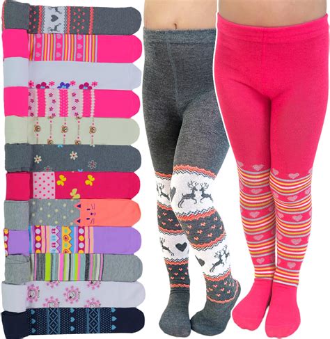 Tobeinstyle Girls Assorted Warm Winter Tights Pack Of 6 Classic