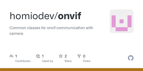 GitHub Homiodev Onvif Common Classes For Onvif Communication With Camera