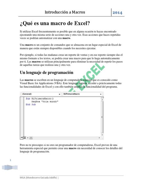 guia basica de macros pdf macro informática microsoft excel
