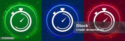 스톱워치 아이콘 우아한 현대 디자인 추상 버튼 세트 일러스트 0명에 대한 스톡 벡터 아트 및 기타 이미지 0명 그림자 기하 도형 Istock