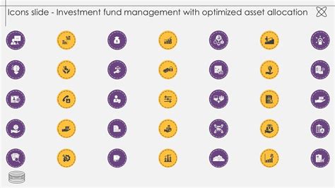 Icons Slide Investment Fund Management With Optimized Asset Allocation Ppt Template