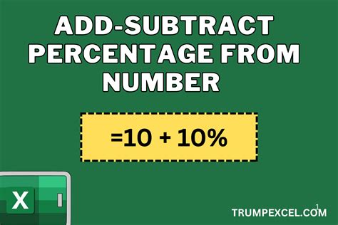 Add Or Subtract Percentage From A Number In Excel Formula