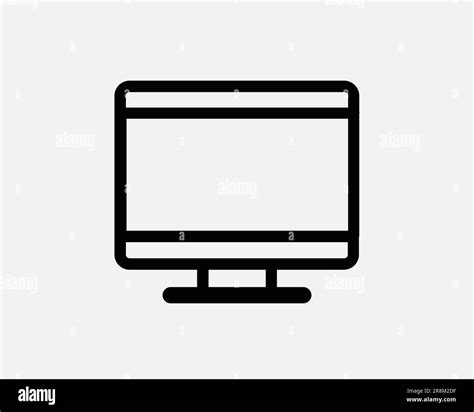 Computer Monitor Icon Pc Screen Display Tv Television Lcd Led Black