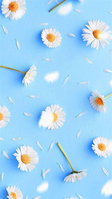 Download Cute Blue Phone Tiny Flowers Wallpaper