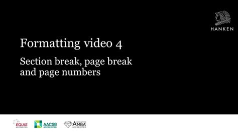 Formatting Video 4 Section Break Page Break And Page Numbers