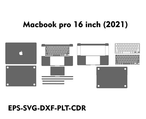 Macbook Pro 16 Inch 2021 Skin Template Vector Etsy
