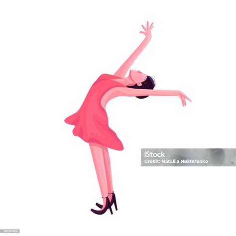 볼룸 여성 댄서 플랫 컬러 벡터 얼굴없는 캐릭터 라틴 댄스 솔로 연기자 살사 아르헨티나 탱고 퍼포먼스 고립 된 만화 일러스트로 웹 그래픽 디자인 및 애니메이션 20 29세에