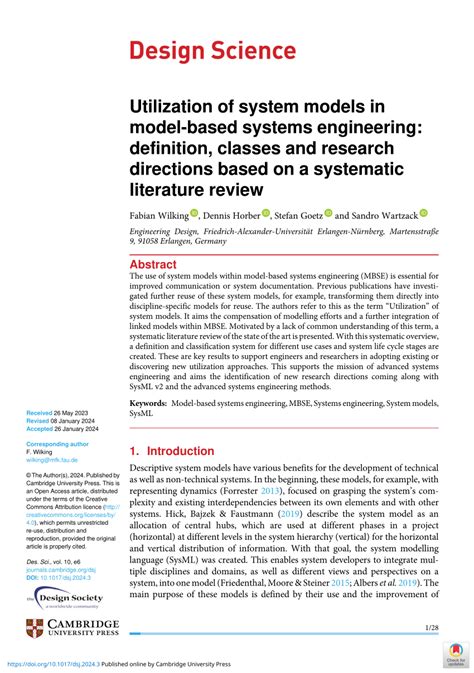 Pdf Utilization Of System Models In Model Based Systems Engineering Definition Classes And