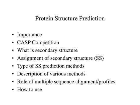 Ppt Protein Secondary Structure Prediction Powerpoint Presentation