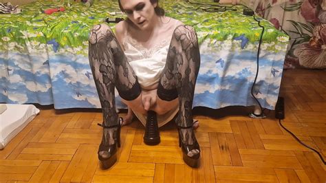 Crossdresser Jumping On Big Sex Toy Dildo Anal Fisting Xhamster