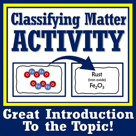 Classifying Matter Introductory Activity Flying Colors Science
