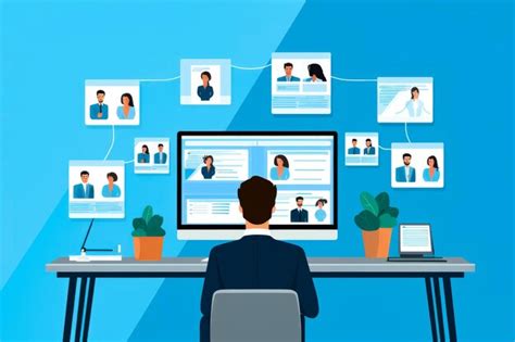 Man Sitting At Desk In Front Of Computer Generative Ai Premium Ai Generated Image