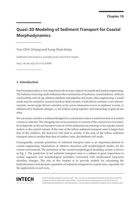 Pdf Quasi 3d Modeling Of Sediment Transport For Coastal Morphodynamics Dokumen Tips
