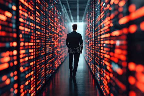 Glowing Network Nodes Connecting In A Digital Landscape Stock Image Image Of Modern