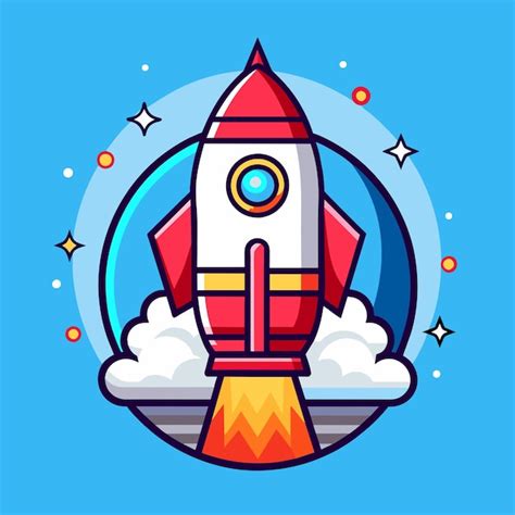 Premium Vector Space Exploration Rocket Vector Illustration