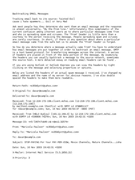 Backtracking Email Messages Pdf