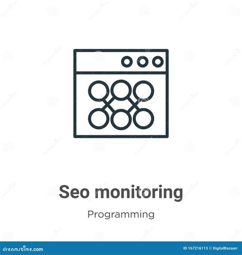 Seo Monitoring Outline Vector Icon Thin Line Black Seo Monitoring Icon Flat Vector Simple