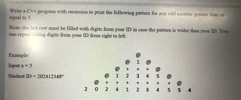 Solved Write A C ﻿program With Recursion To Print The