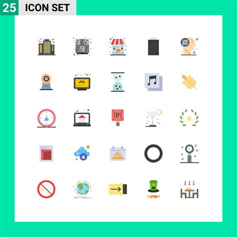 25 User Interface Flat Color Pack Of Modern Signs And Symbols Of Mind Power Open Electric Shop