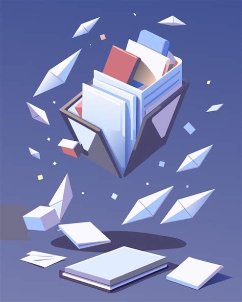 Generate An Image Of A Falling Folder With Papers Spilling Out Without