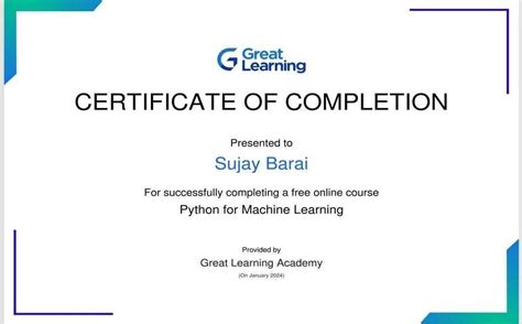 Sujay Barai On Linkedin I Have Done Python For Machine Learning Course