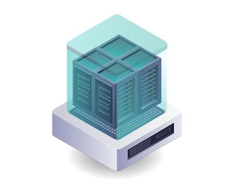 Data Management In Server Rack Technology Flat Isometric Illustration Vector Art At