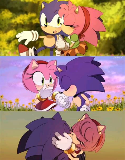 Sonamy Fanart In Sonic And Amy Sonic Art Classic Sonic