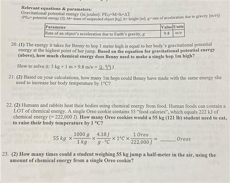 Solved Relevant Equations And Parametersngravitational