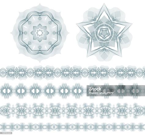길로체 돈 국경 수집 지폐 수표 인증서에 유용한 워터 마크 라인 패터 워터마크에 대한 스톡 벡터 아트 및 기타 이미지 워터마크 별 모양 Spirograph Istock
