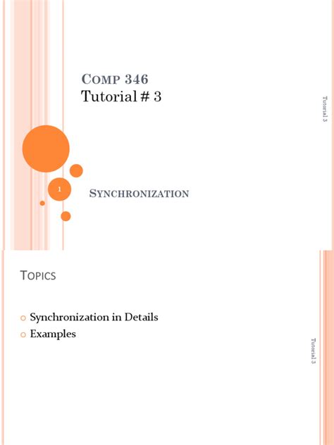 03 tutorial 3 synchronization pdf process computing concurrent