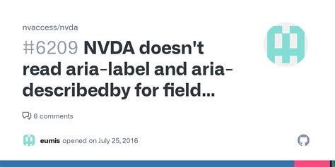 nvda doesn t read aria label and aria describedby for field focused by
