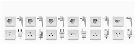 Realistic Socket And Switch Interior Wall Outlets Vector Image